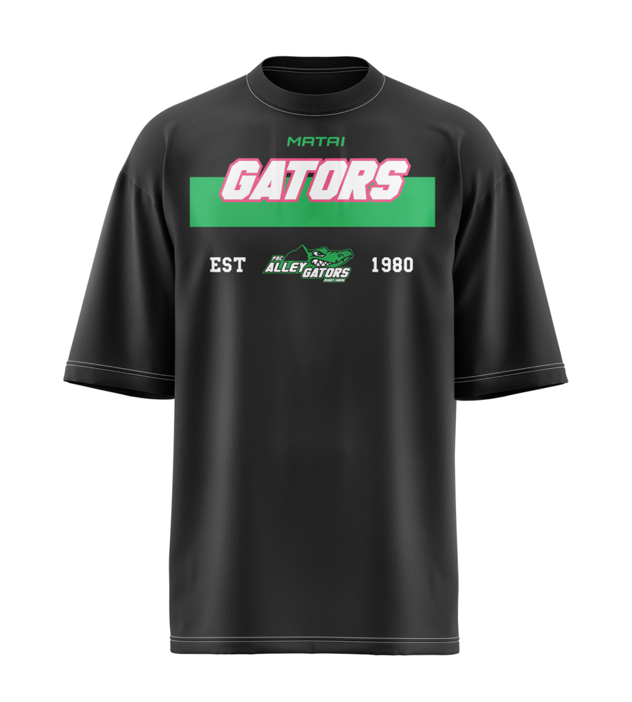 PBC Alleygators - Core Oversize Cotton Shirt-Black-Pink | Matai Sports